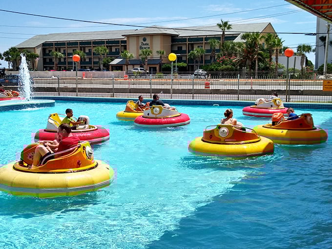 Bumper boats transform ordinary people into admirals of aquatic warfare, armed with water cannons and questionable navigation skills.