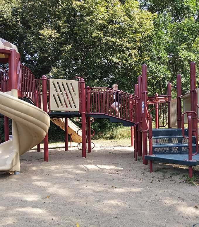 A playground where kids can actually be kids, surrounded by nature instead of concrete and car exhaust.