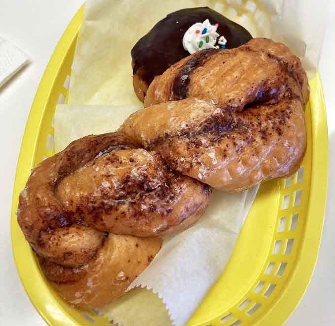 That cinnamon-glazed twist isn't just a donut &ndash; it's a spiral staircase to flavor heaven, with each ridge capturing the perfect amount of sweet glaze.