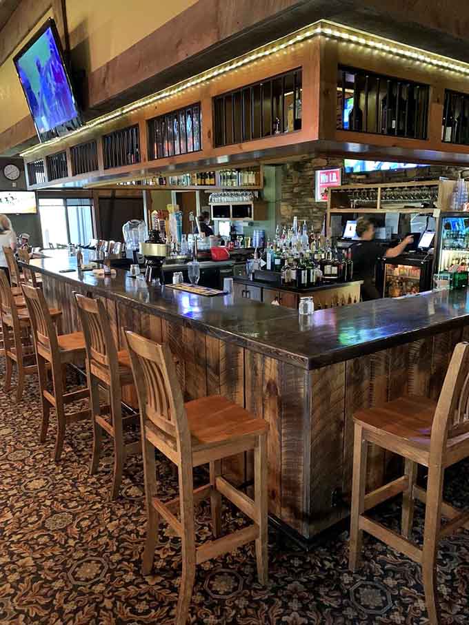 The welcoming bar area serves up craft cocktails and wines that pair beautifully with everything on the menu.