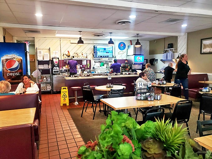 A bustling morning at Crystal Cafe, where coffee flows and breakfast dreams come true. The staff moves with the precision of breakfast ballet dancers.
