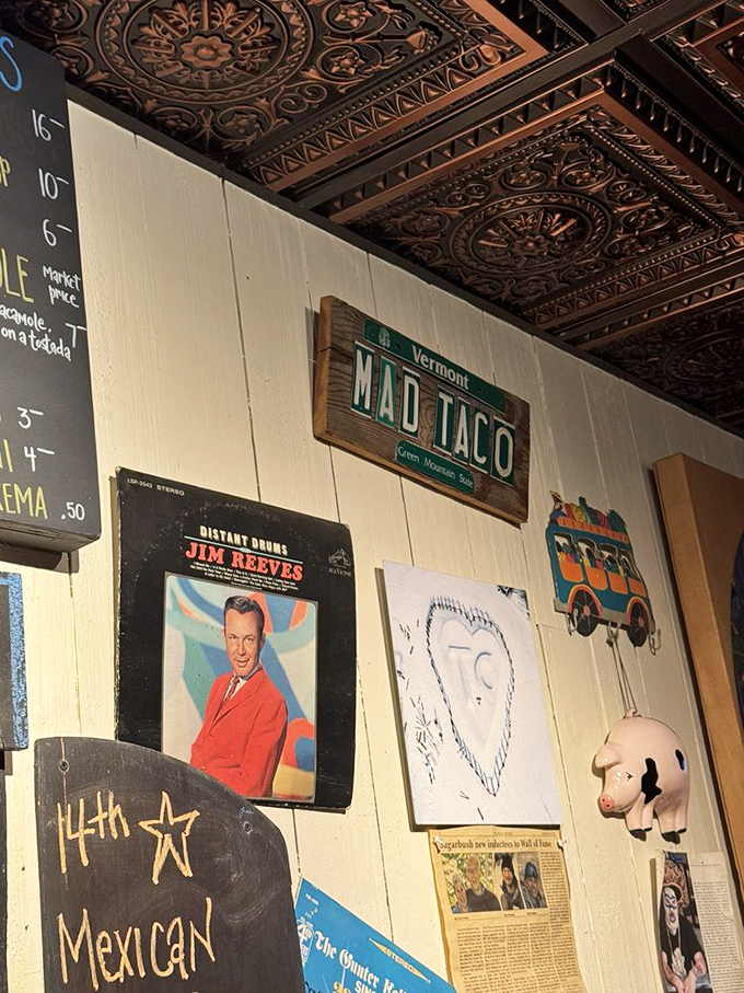 Vintage album covers and quirky signage adorn the walls &ndash; a visual feast that matches the playful creativity found on your plate.