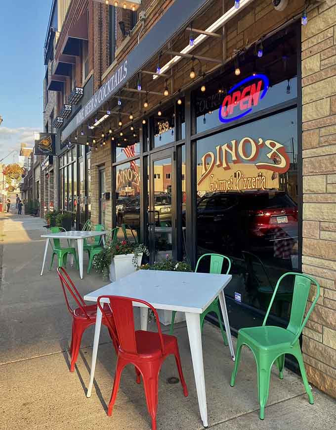 Outdoor seating in cheerful colors for those perfect Minnesota evenings when inside feels criminal.