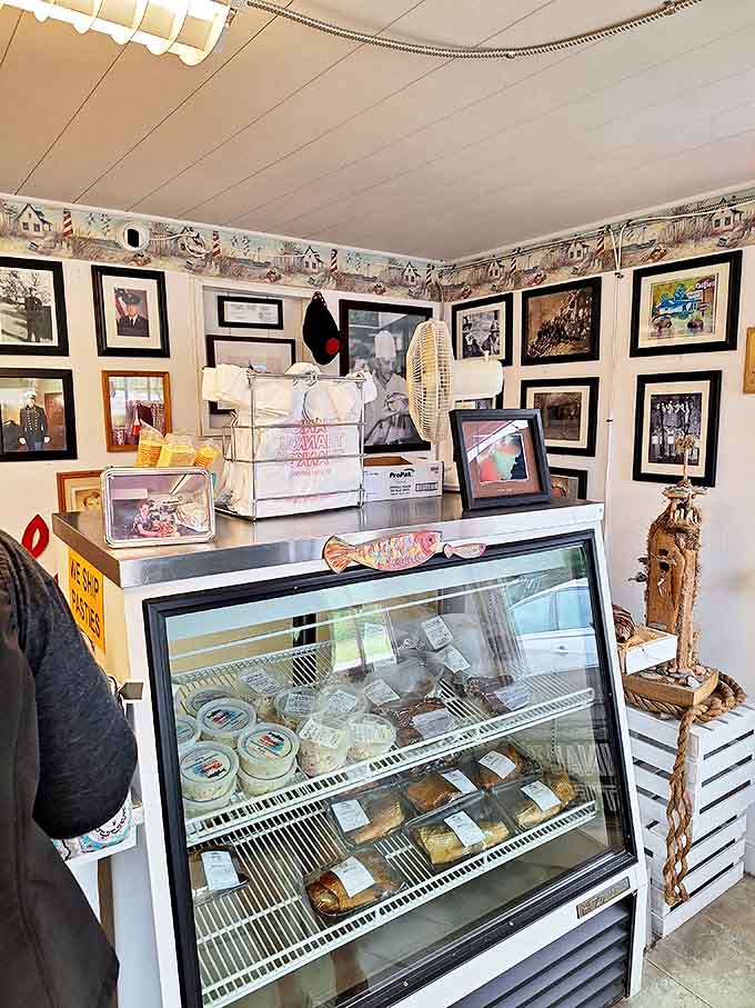 Beyond pasties, the display case offers other U.P. delicacies like smoked whitefish and homemade beef jerky &ndash; perfect for extending your Michigan food adventure.