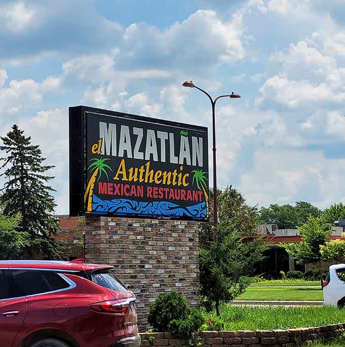 The signage proudly declares "Authentic Mexican Restaurant," and spoiler alert, they're not exaggerating even a little bit.