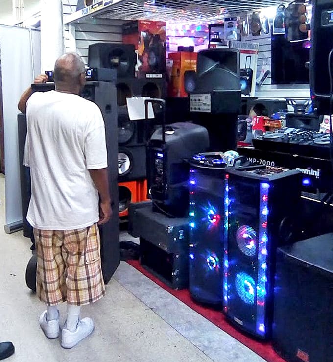 Electronic equipment with enough flashing lights to satisfy your inner DJ or alert passing aircraft &ndash; bass not included but heavily implied.