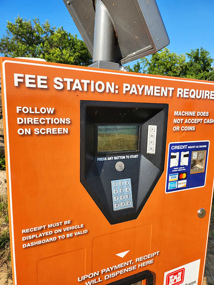 Even paradise comes with a small price tag &ndash; this fee station accepts cards but seems perpetually surprised when you actually use one.