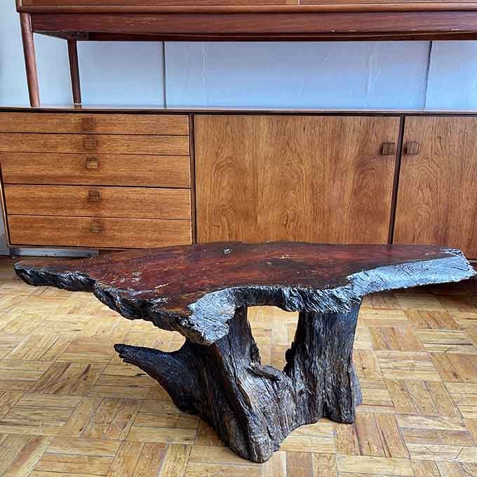 This sculptural coffee table made from natural wood proves that sometimes nature is the best furniture designer of all.