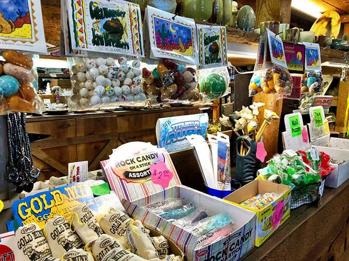 Rock candy, gold nuggets, and colorful souvenirs fill the gift shop &ndash; mining for memories instead of precious metals.