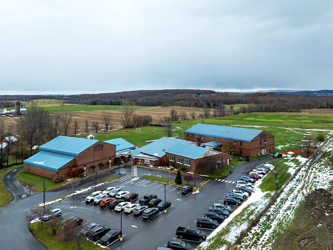 Grand Isle&rsquo;s school campus sits amid open fields, serving as a welcoming hub for this island community.