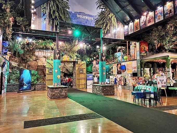 Hollywood Palms Cinema transports movie-goers to a tropical paradise, where films come with themed surroundings and real food service.