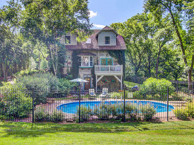 The James Mulvey Inn stands as a testament to Victorian elegance, its stone facade and wraparound porch inviting visitors to step back in time.