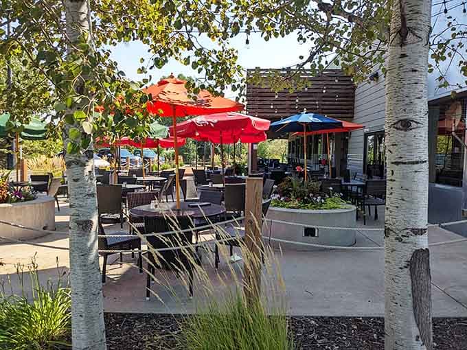 The patio offers the best of both worlds, fresh air and great food under the open sky.