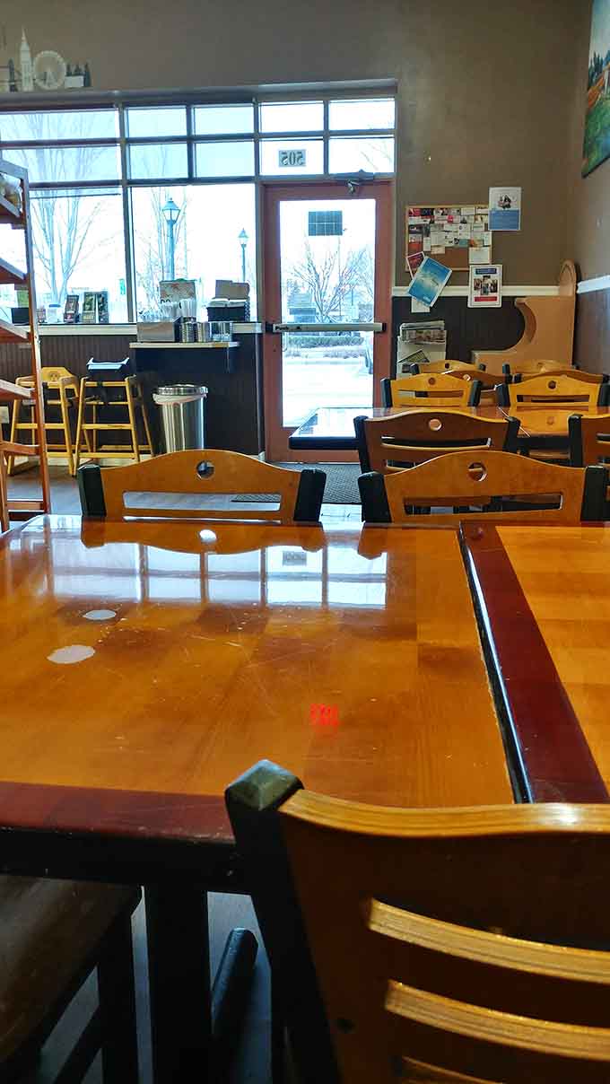 Sunlight streams through windows onto tables that have hosted countless breakfast conversations and donut-induced revelations.