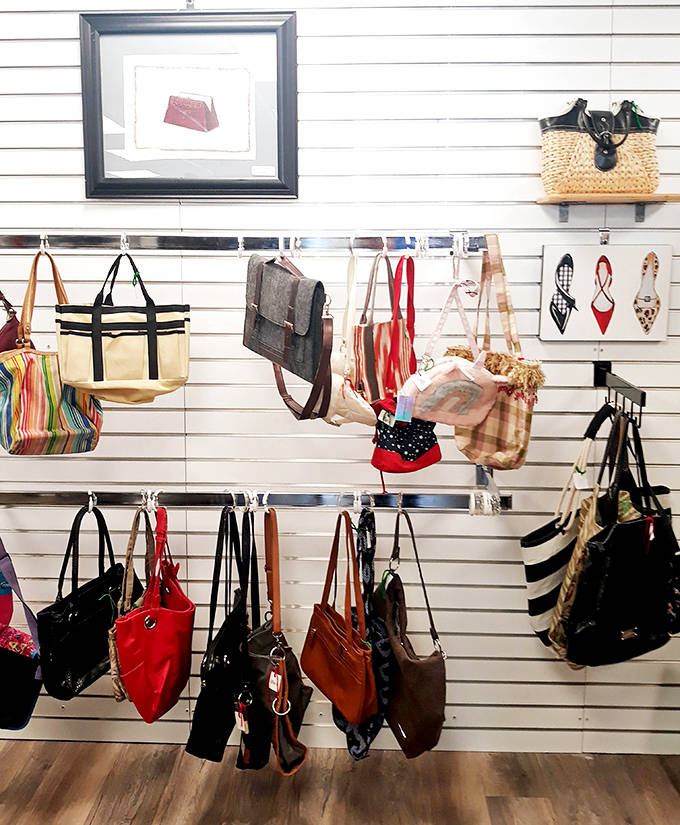 The handbag section offers fashion at fantastic prices &ndash; designer and everyday options hanging in neat rows for easy browsing.
