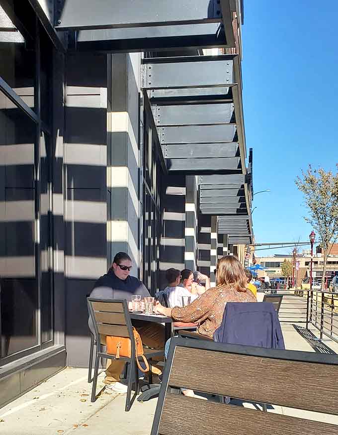 Outdoor seating lets you soak up the Mankato sunshine while savoring your meal, perfect for those gorgeous Minnesota days we wait all winter for.