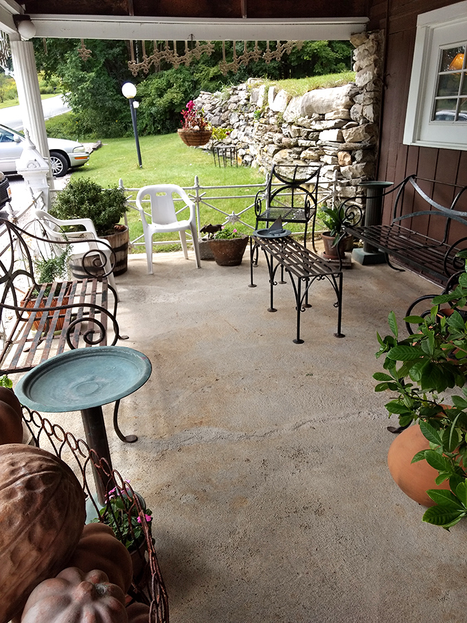 The front porch: where chocolate-induced bliss meets Vermont tranquility. These chairs have witnessed countless sugar-fueled epiphanies and peaceful moments.
