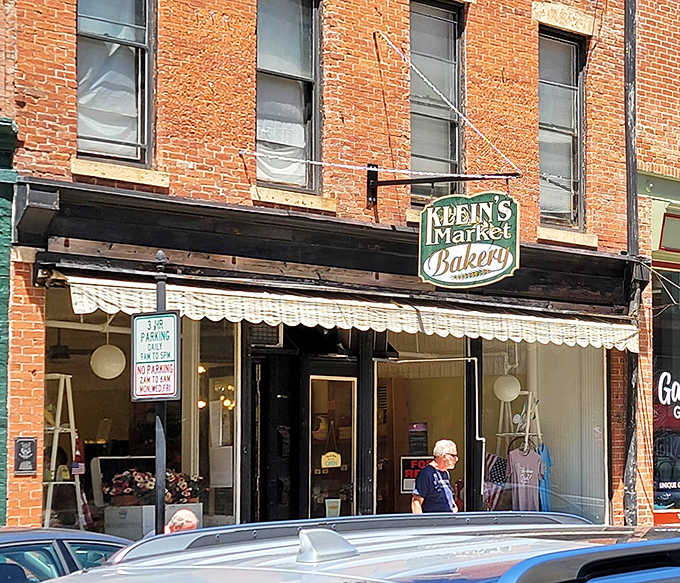 Klein's exterior blends perfectly into Galena's historic charm, the classic storefront promising authentic flavors that match the town's genuine character.