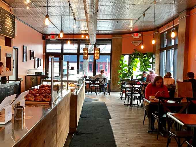 Bright, airy dining space invites you to linger over your pastry, because good food deserves to be savored properly.