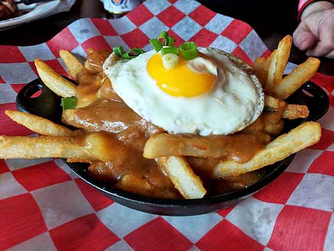 13. poutine with egg