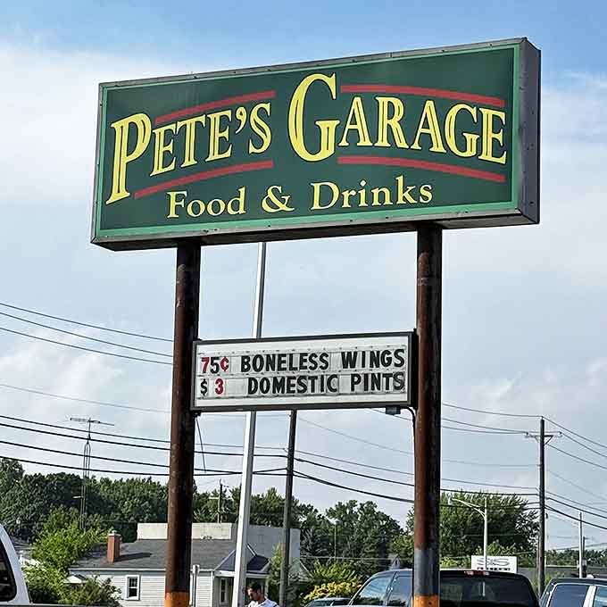 The roadside sign promises simple pleasures &ndash; food and drinks &ndash; but undersells the culinary adventure waiting just beyond those doors.
