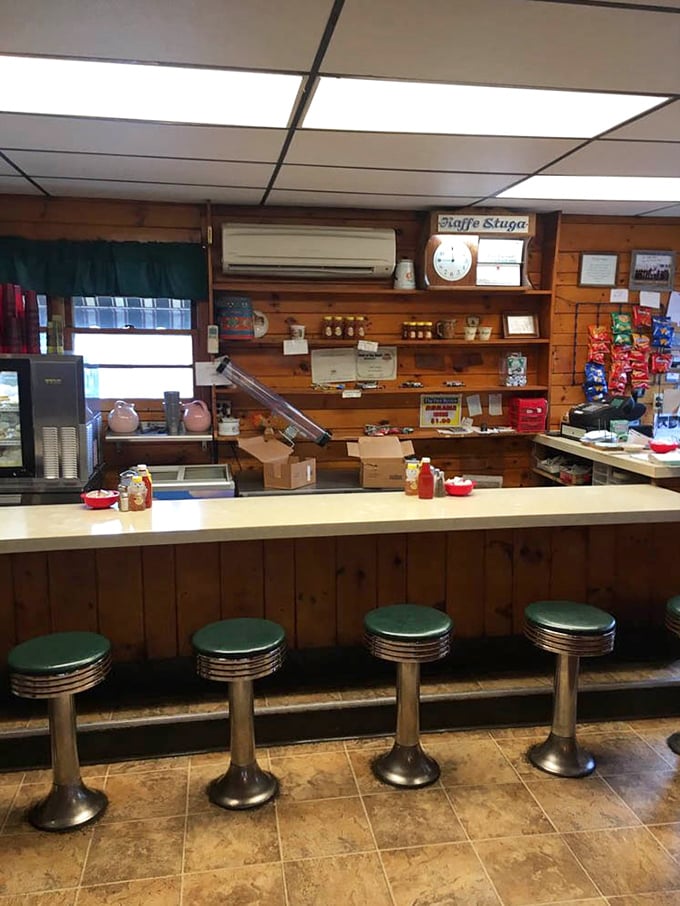 Green vinyl stools stand at attention, ready to support generations of diners seeking honest food and neighborly conversation.
