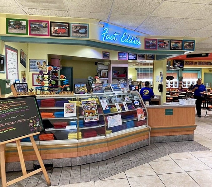 The counter view &ndash; where solo diners can watch the choreographed dance of short-order cooking while sipping fresh coffee.