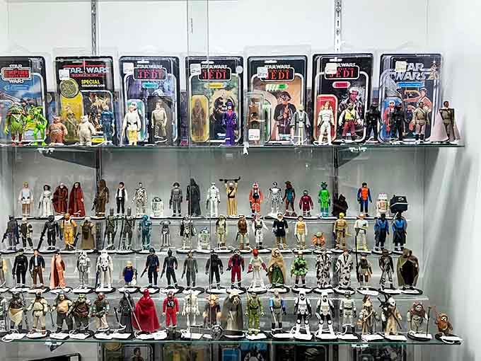 The Star Wars collection spans galaxies and generations, with figures from a long time ago standing in formation far, far away.