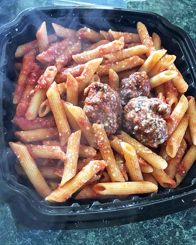 Penne pasta with meatballs that would make any nonna nod in approval &ndash; simple, satisfying, and saucy in all the right ways.