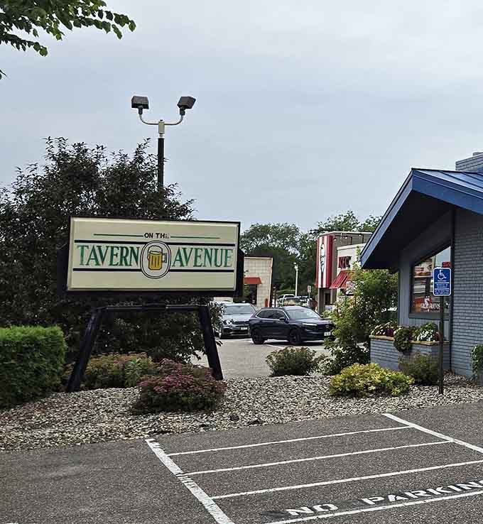 The exterior signage does its job with no fuss, just like everything else about this straightforward, excellent establishment.