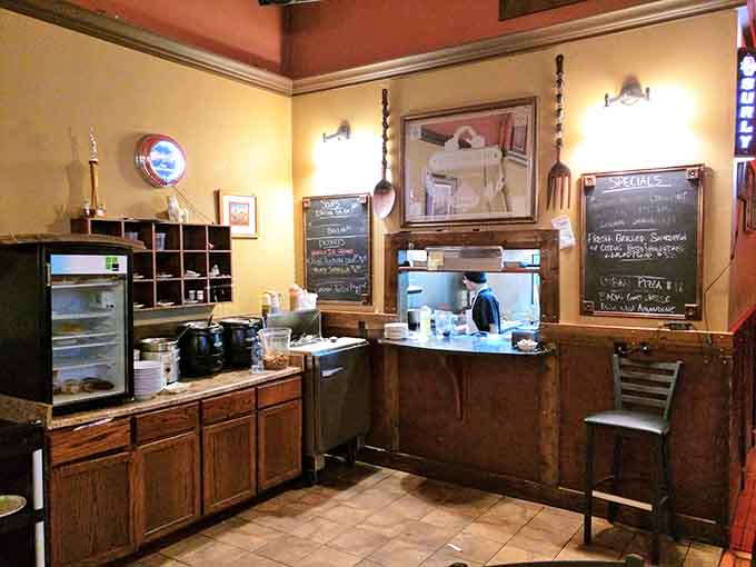 The open kitchen concept lets you watch the magic happen, though it might make the wait for your food feel longer.