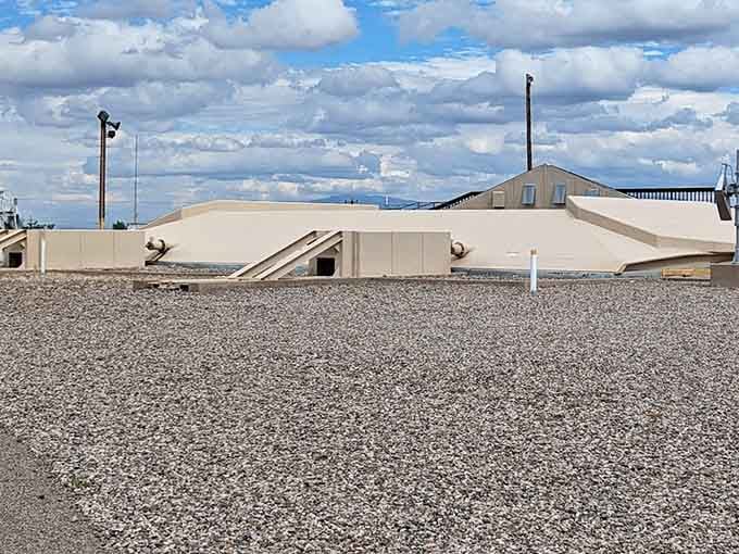 The blast door that could withstand a nuclear explosion, now standing open to welcome curious visitors instead of protecting against Armageddon.