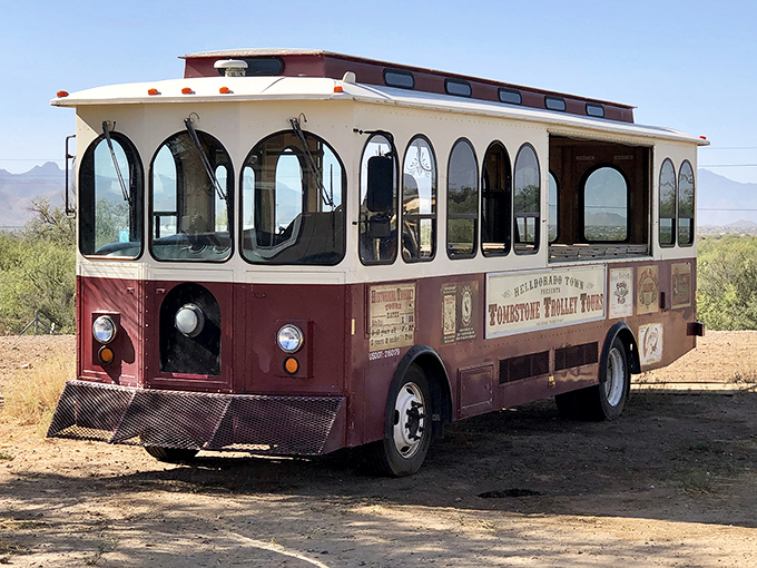 The Tombstone Trolley offers a welcome respite for tired feet while delivering fascinating historical commentary throughout town.