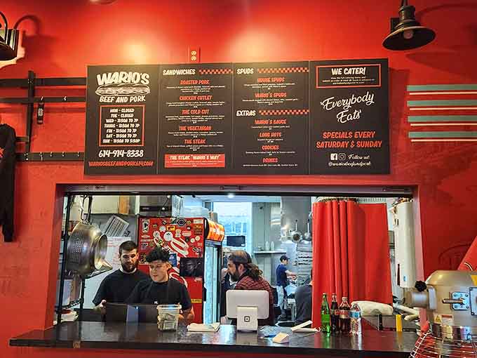 Behind this window, skilled hands transform quality ingredients into sandwiches that'll ruin you for lesser establishments.