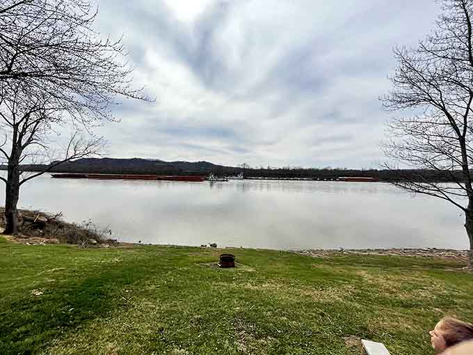 Wolford's Landing Campground offers front-row seats to nature's greatest show: the ever-changing Ohio River, where barges glide by like floating skyscrapers.
