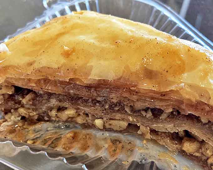 Layers of honey-soaked phyllo and nuts create a textural symphony that makes you wonder why you'd ever waste calories on lesser desserts.