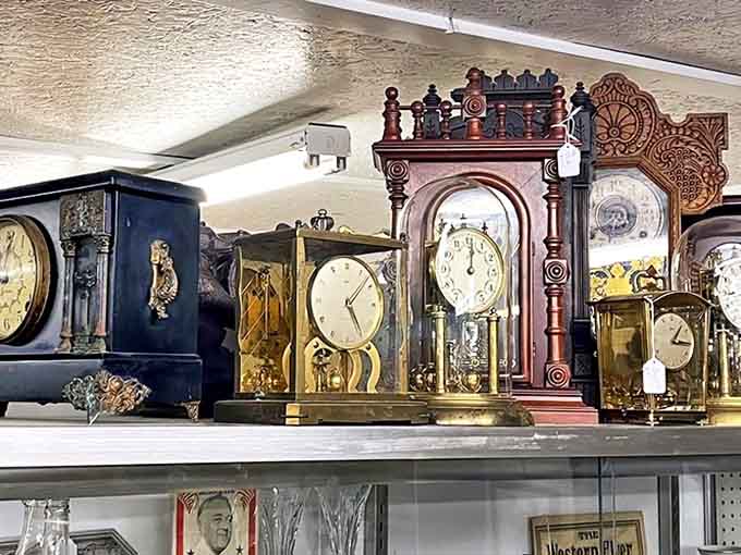 These antique clocks don't just measure hours—they measure craftsmanship, with each tick-tock a heartbeat connecting us to the artisans who created them generations ago.