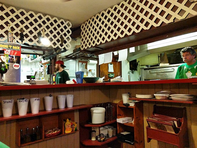 Behind the scenes where the magic happens. The kitchen's organized chaos produces plates of perfection that keep customers coming back.