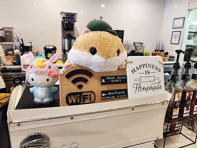 That plush cat and the "Happiness is Homemade" sign aren't lying, they're just stating facts about what happens here daily.