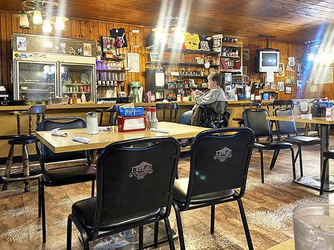 Simple tables, comfortable chairs, and the promise of a meal that satisfies both hunger and nostalgia.