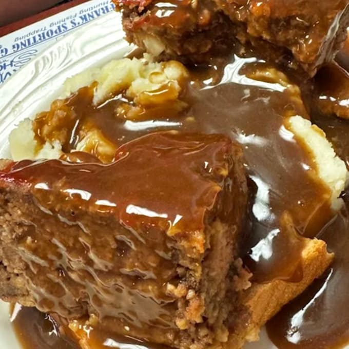 Meatloaf swimming in gravy &ndash; comfort food that hugs you from the inside out and makes you forget all your adulting problems.
