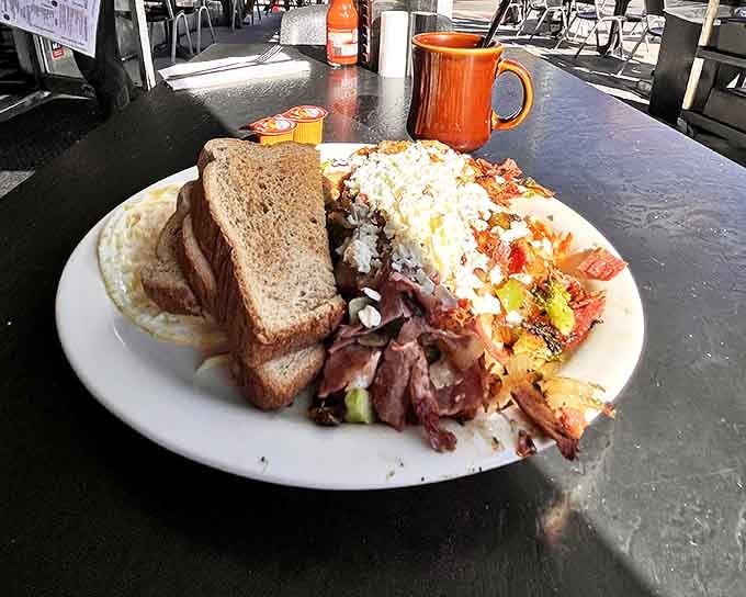 When weather permits, the outdoor seating lets you enjoy your meal while watching Ann Arbor's eclectic parade of humanity stroll past.