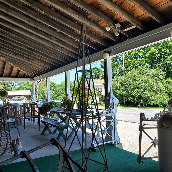 The covered porch offers the perfect spot - savor your treats while drinking in Vermont's natural beauty.