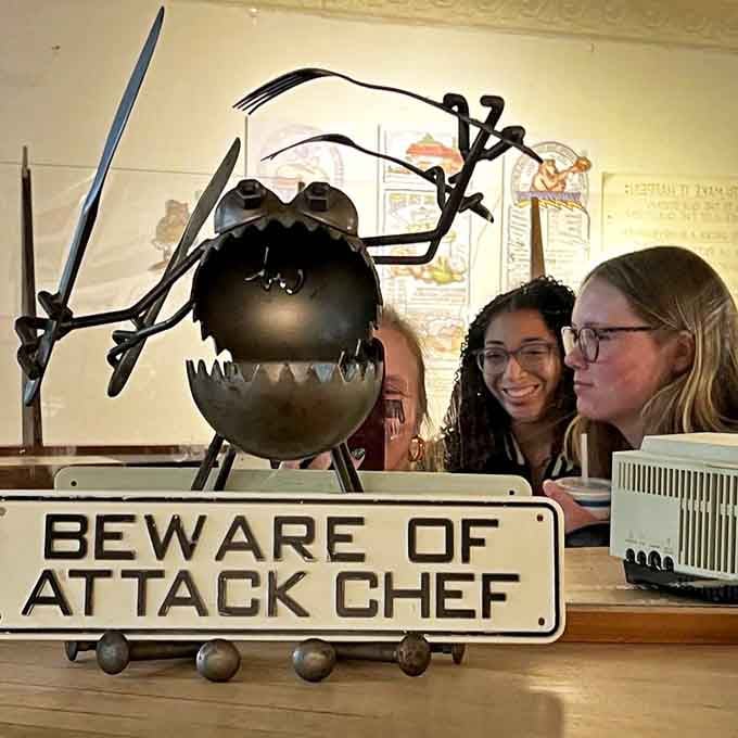 Beware of Attack Chef &ndash; just one example of the playful personality that makes Blimpy's more than just another burger joint. Consider yourself warned!