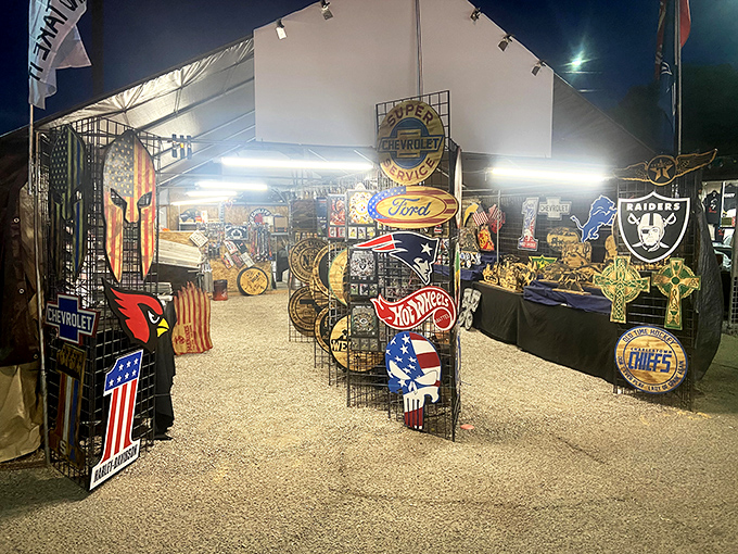 Sports fan central! This vendor specializes in team merchandise from NFL favorites to local Arizona sports teams.