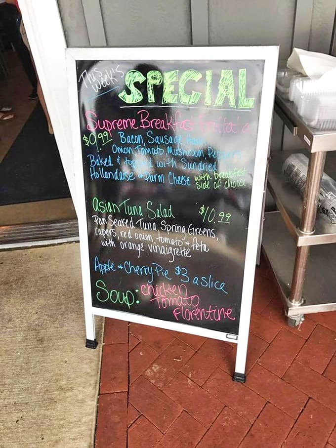 The daily specials board tempts regulars with rotating options, because even paradise needs a little variety to keep things interesting.