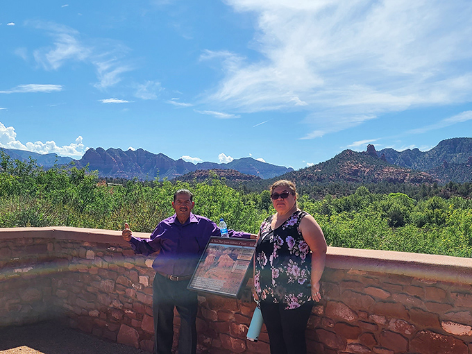 Visitors soak in panoramic views that make ordinary problems shrink faster than cotton shirts in hot water.
