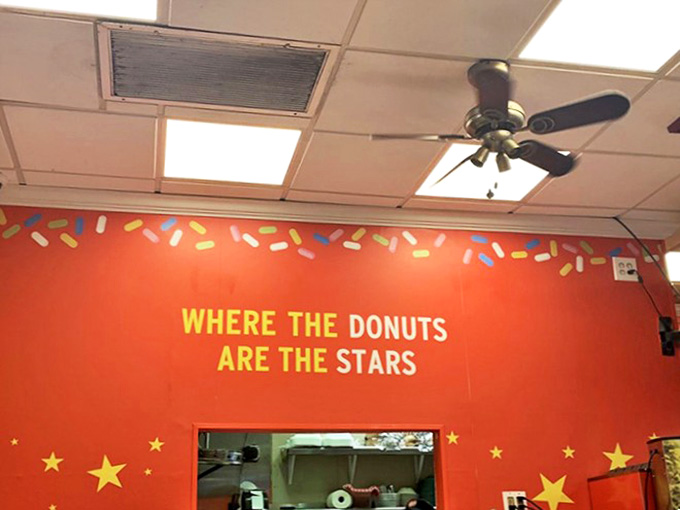 "Where the Donuts are the Stars" &ndash; a slogan that's both literal and metaphorical against a backdrop that would make any sprinkle feel at home.