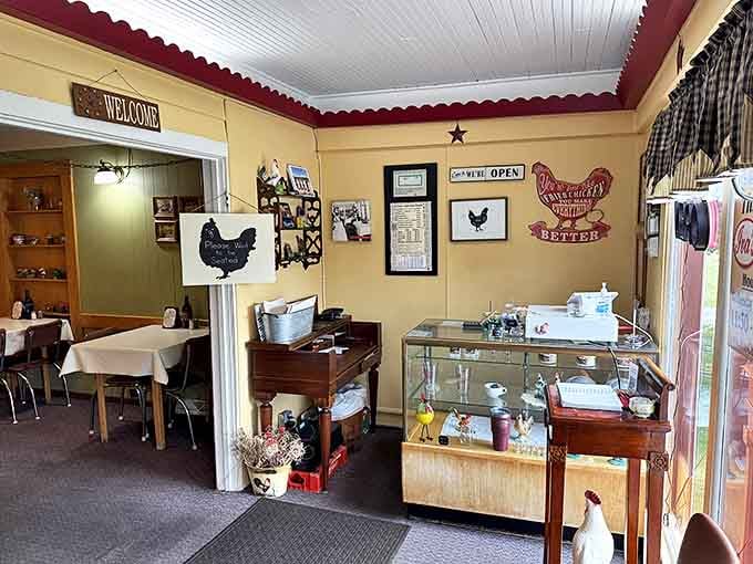 The welcoming entryway feels like arriving at a friend's house, if that friend happened to be the world's best chicken cook.