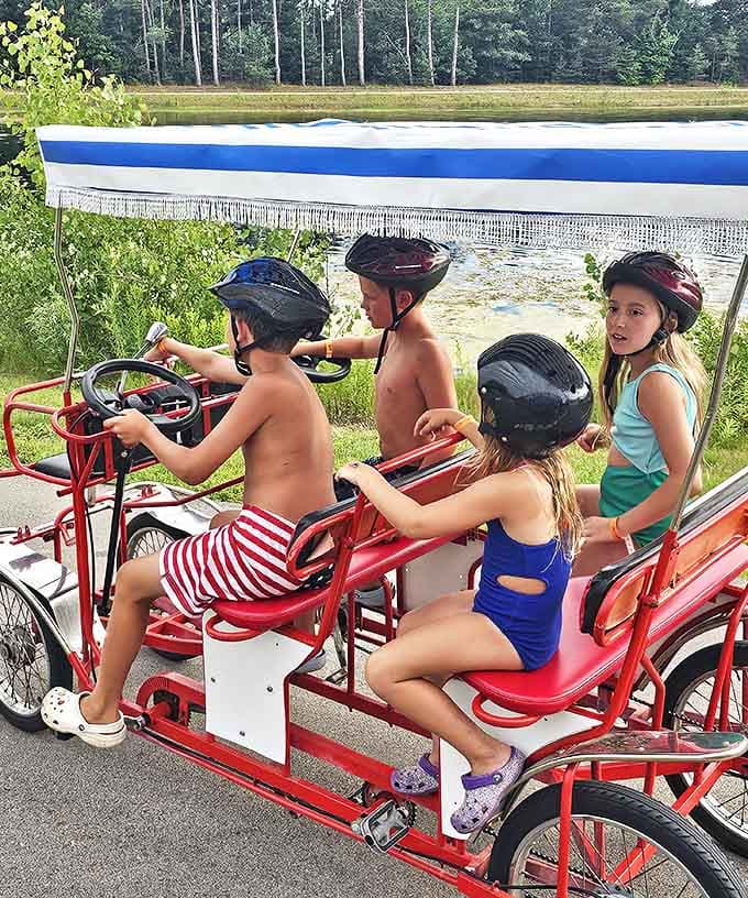 4 seater quadricycle: Pedal-powered family transportation that inevitably reveals who's actually doing the work and who's just along for the ride.